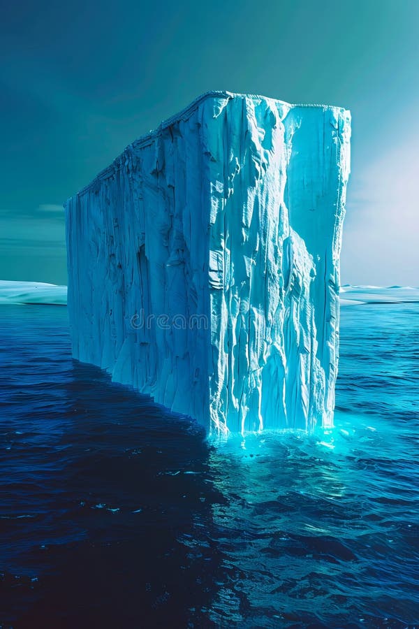 A Large Iceberg Floating in the Middle of the Ocean Stock Photo - Image ...