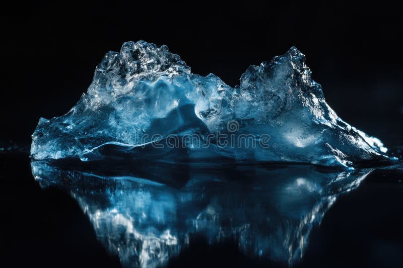 A Large Iceberg Floating on the Surface of Calm Water with Its Icy Peak ...
