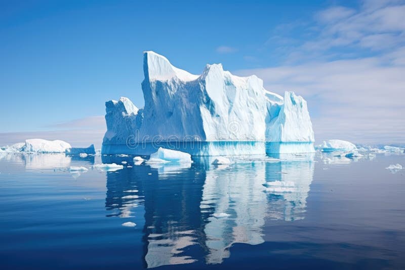 Iceberg in Clear Blue Water and Hidden Danger Under Water. Iceberg ...
