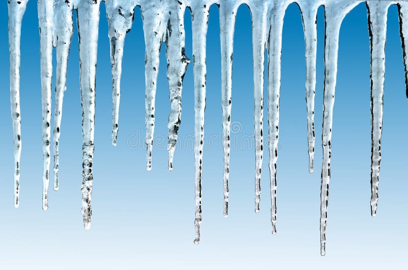 Large Icicles Frozen in Cold Winter Weather Stock Photo - Image of drip ...