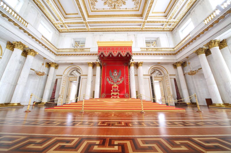 Large Imperial Throne in the State Hermitage Editorial Image - Image of ...