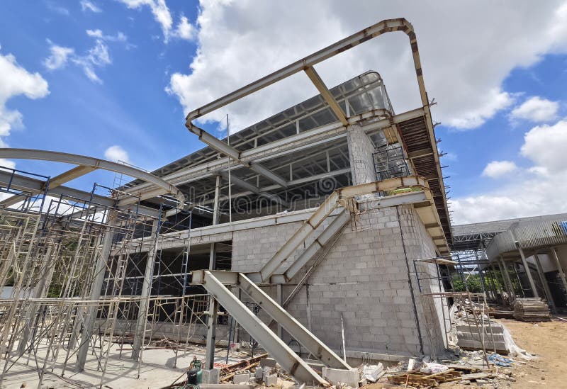 A Large and Impressive Modern Building is Under Construction. Stock ...