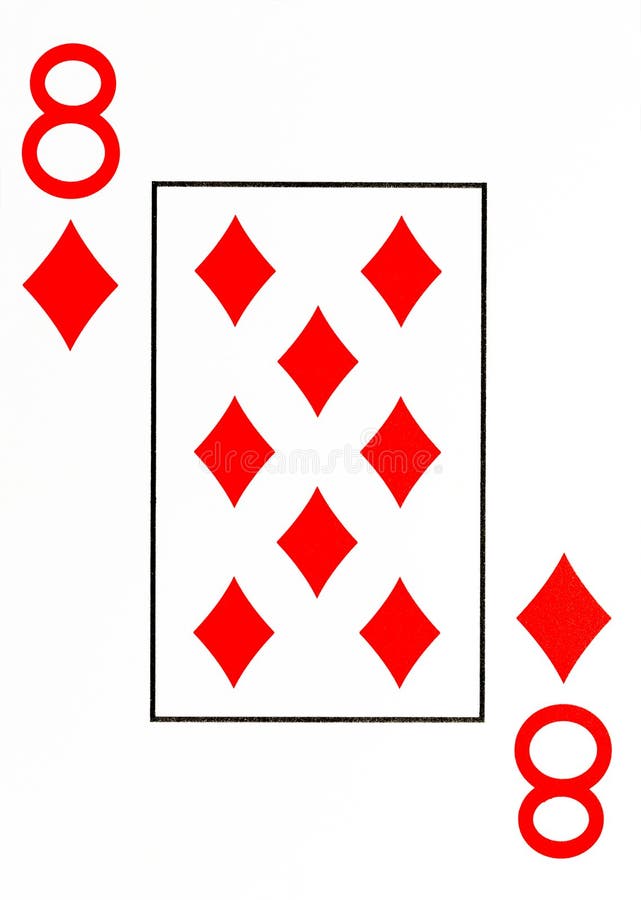 Large Index Playing Card 8 of Diamonds Stock Illustration ...