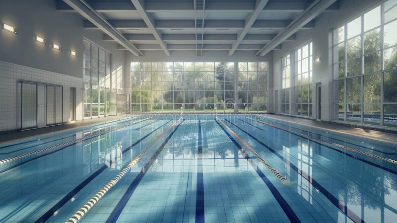 A Large Indoor Swimming Pool in a Building. Suitable for Architectural ...