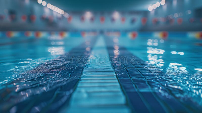 Large Indoor Swimming Pool with Copy Space Stock Illustration ...