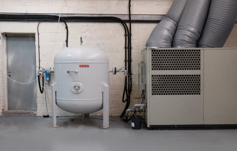 Large Industrial Air Compressor Stock Photo - Image of machine ...