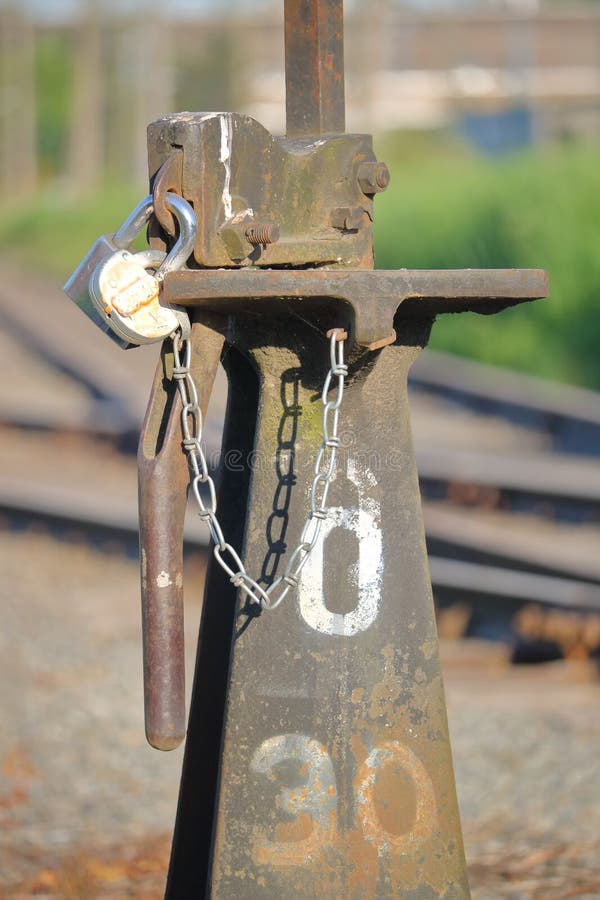 Large Industrial All-Purpose Lock Stock Image - Image of security, rail ...