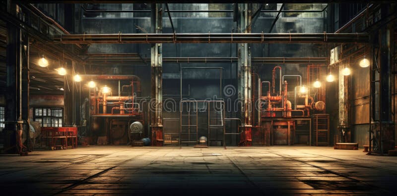 Large Industrial Building with Abundant Windows Stock Illustration ...
