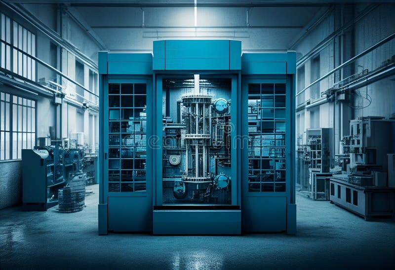 Large Industrial Building in Blue Colors. AI Generated Stock ...