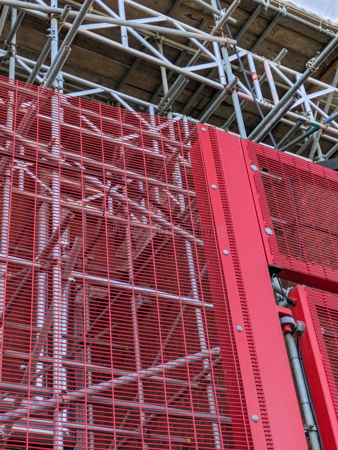 Large Industrial Building Covered and Surrounded with Scaffolding Stock ...