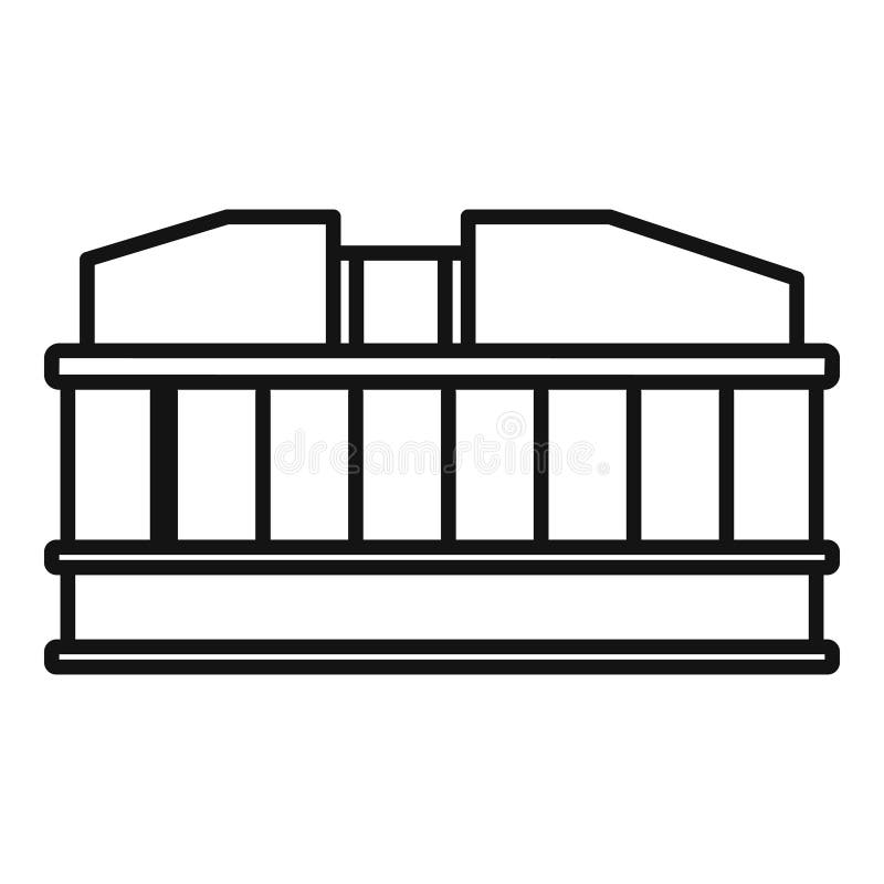 Large Industrial Building Exterior Facade Line Icon Stock Illustration ...