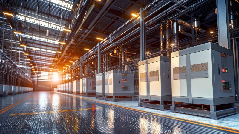 A Large Industrial Building with a Lot of Machines in it, AI Stock ...