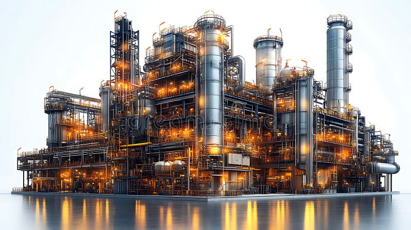 Large Industrial Complex Featuring Multiple Interconnected Structures ...