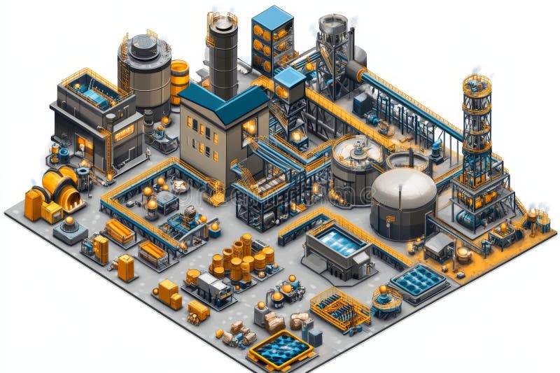 Large Industrial Complex Producing Refined Chemicals and Advanced ...