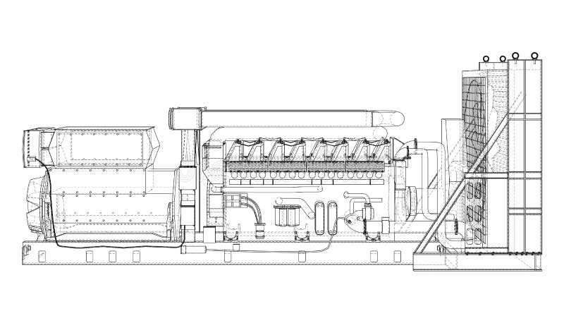 Large Industrial Diesel Generator. Vector Stock Vector - Illustration ...