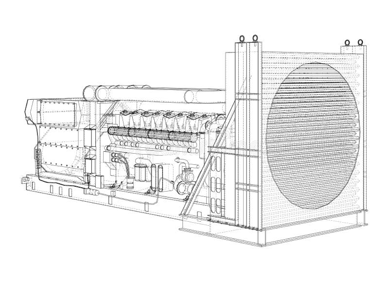 Large Industrial Diesel Generator. Vector Stock Vector - Illustration ...
