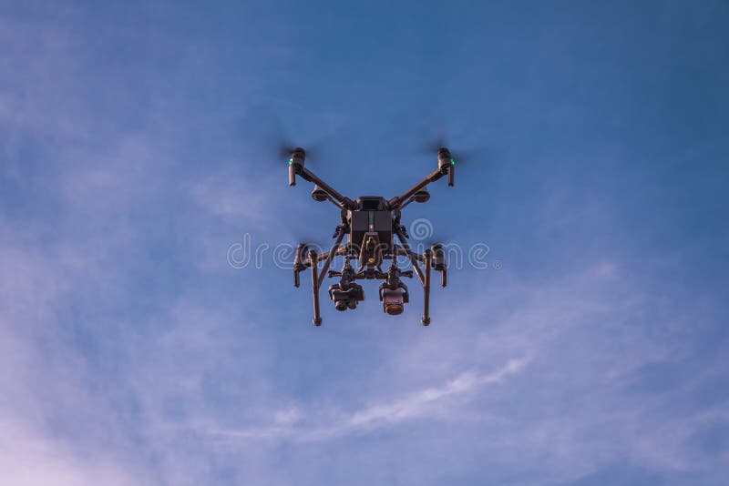 Large Industrial Drone with Thermal Camera Stock Photo - Image of ...