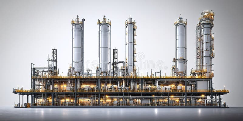 Industrial Facility with Multiple Storage Tanks and Machinery in a ...