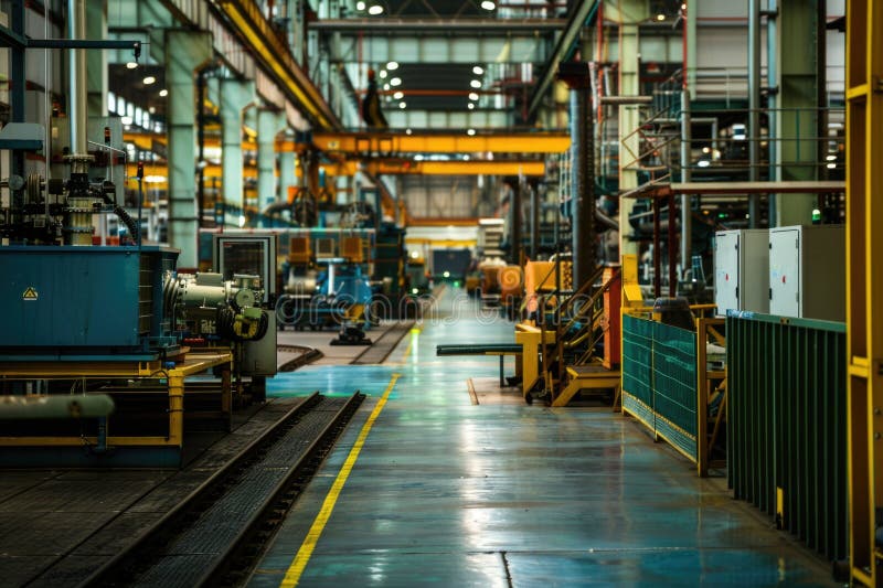 A Large Industrial Factory Filled with Various Machines and Equipment ...