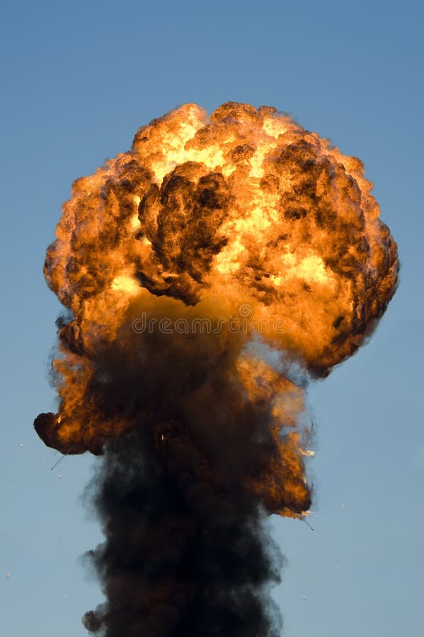 Large Industrial Fire with Thick Black Smoke Stock Image - Image of ...