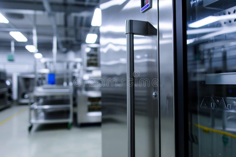 Large Industrial Fridge in a Food Processing Plant Stock Photo - Image ...