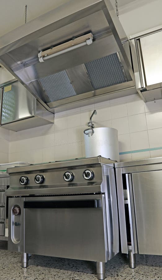 Large Industrial Kitchen for Preparing Food for Many People Stock Photo ...