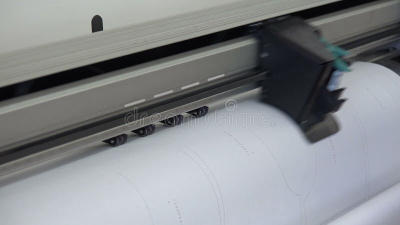 Large Industrial Line Plot Printer Printing a Dress Pattern Stock ...