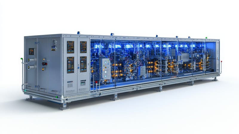 Large Industrial Machine on White Platform Glimpse into Modern ...