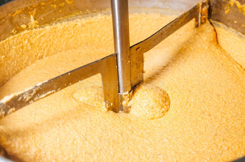 Industrial Machine Mixing Corn Dough for Tamales Preparation Stock ...