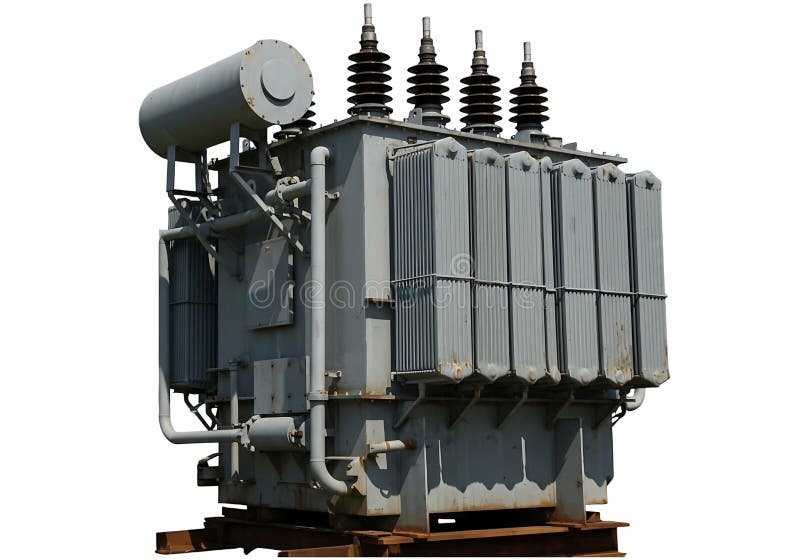 Large Industrial Power Transformer Isolated on White Background Stock ...