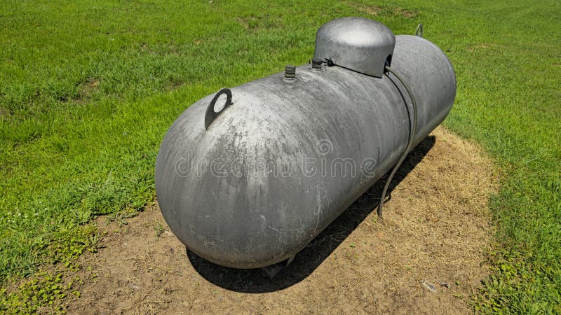 Large Industrial Propane Tank Installed Outdoors on Grass, Designed for ...