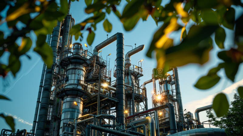 The Industrial Refinery Structure. AI Generated Stock Image - Image of ...