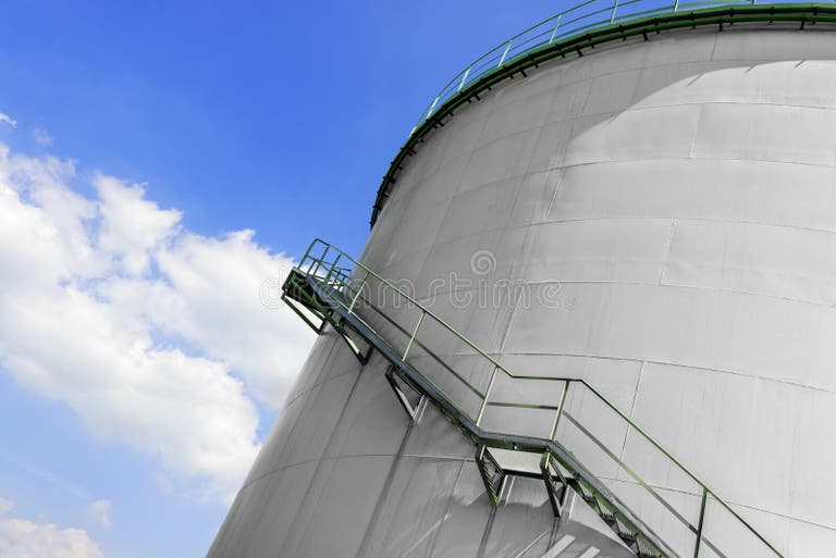 Large Industrial Silo with Blue Sky Stock Image - Image of factory ...