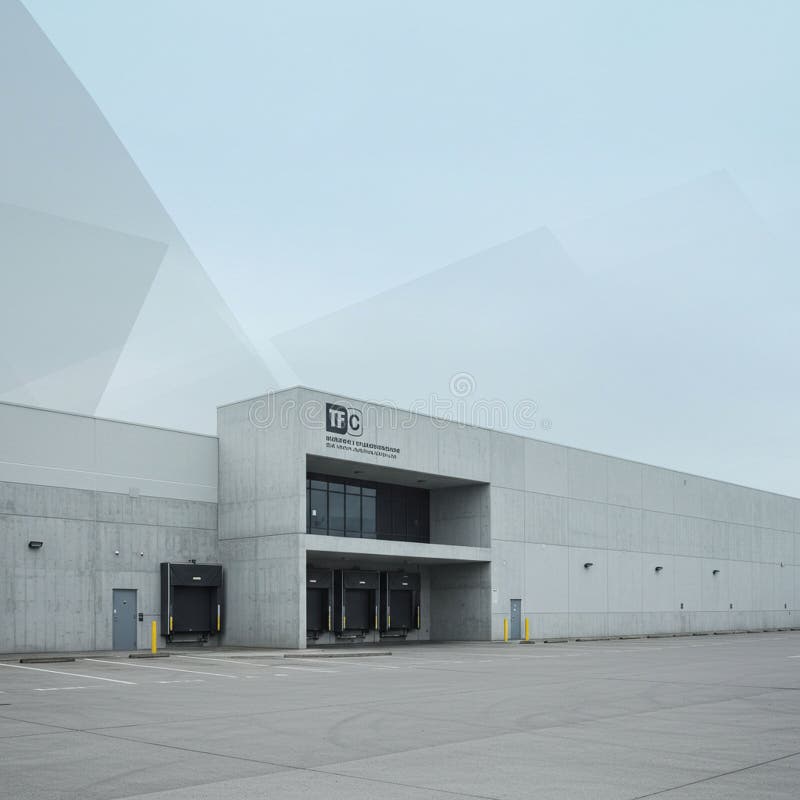 Large Industrial Warehouse with a Flat, Minimalistic Design. the ...
