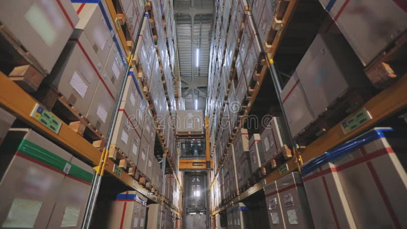 Large Industrial Warehouse, Movement of Machinery at Warehouse ...