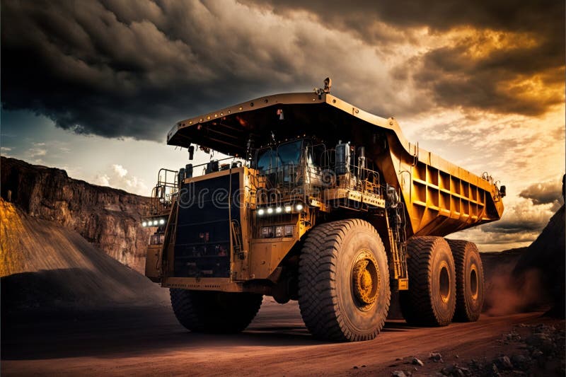 Large Industry Mining Dump Truck Transporting Gold, Coal, Solver or ...