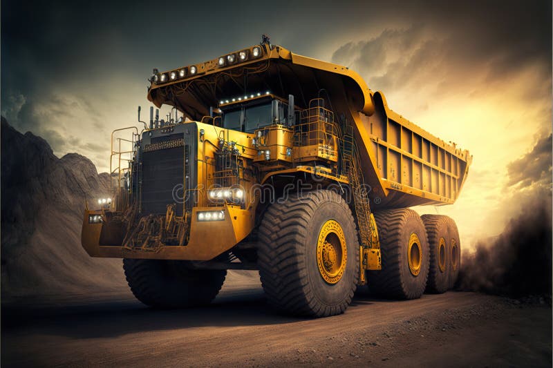 Large Industry Mining Dump Truck Transporting Gold, Coal, Solver or ...