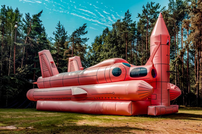 Large Inflatable Air Craft with Rocket on Top of it. AI Stock Image ...