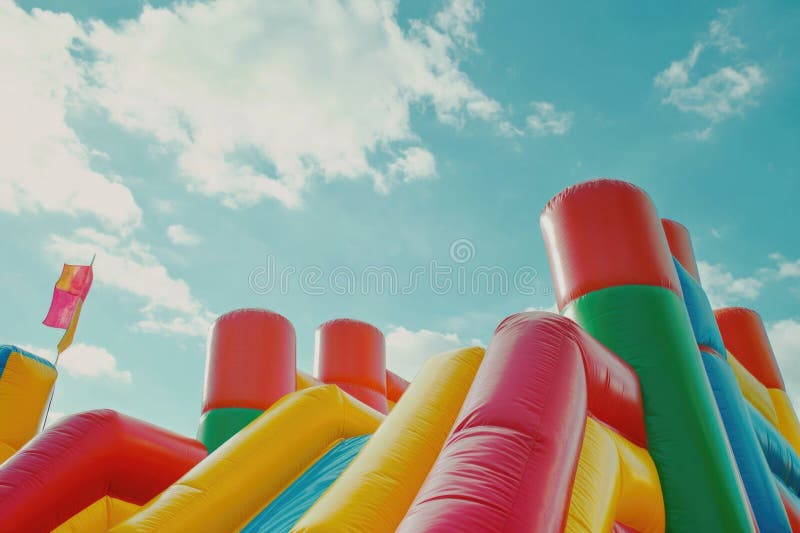 Large Inflatable Bounce Castle Stock Photo - Image of festival ...