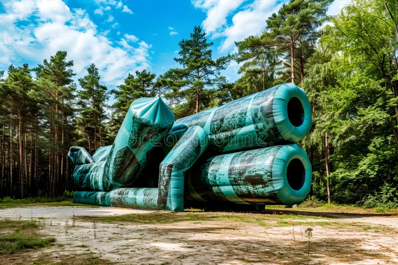 Large Inflatable Structure in the Middle of Forest Filled with Trees ...