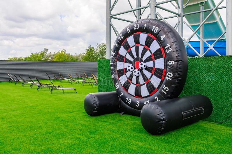 A Large Inflatable Target with a Bullseye and a Red Bullseye Stock ...