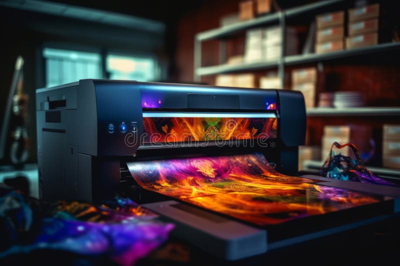 Large Inkjet Printer Printing on a Variety of Materials, Such As Vinyl ...