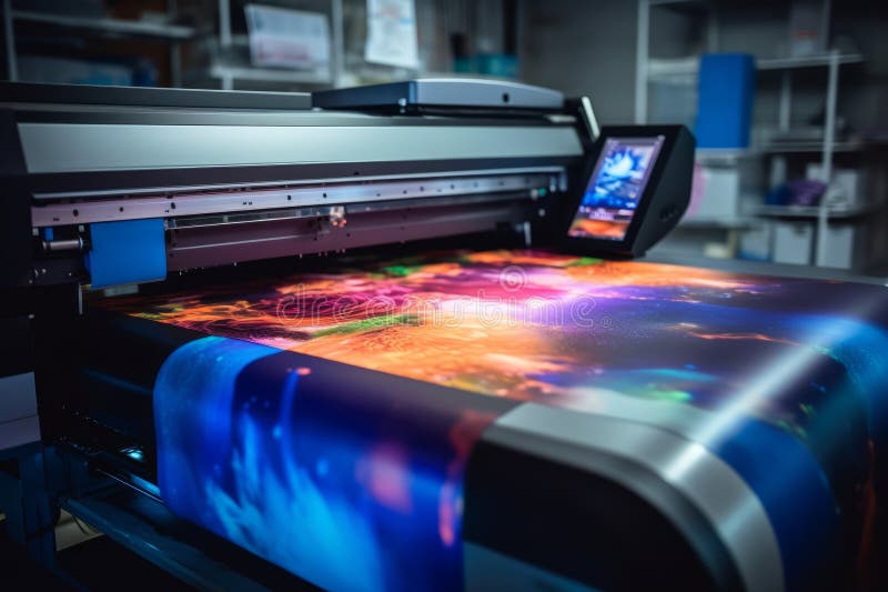 Large Inkjet Printer Printing on a Variety of Materials, Such As Vinyl ...