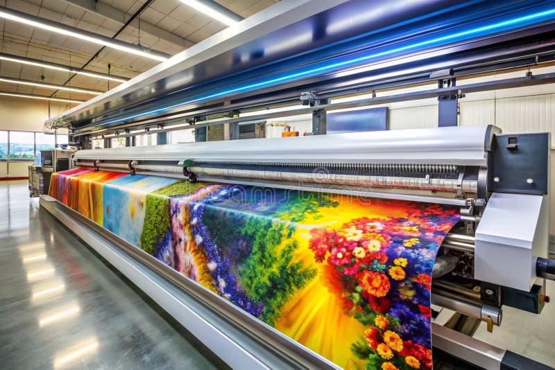 Large Inkjet Printer Printing on Vinyl Banner with Computer Control ...