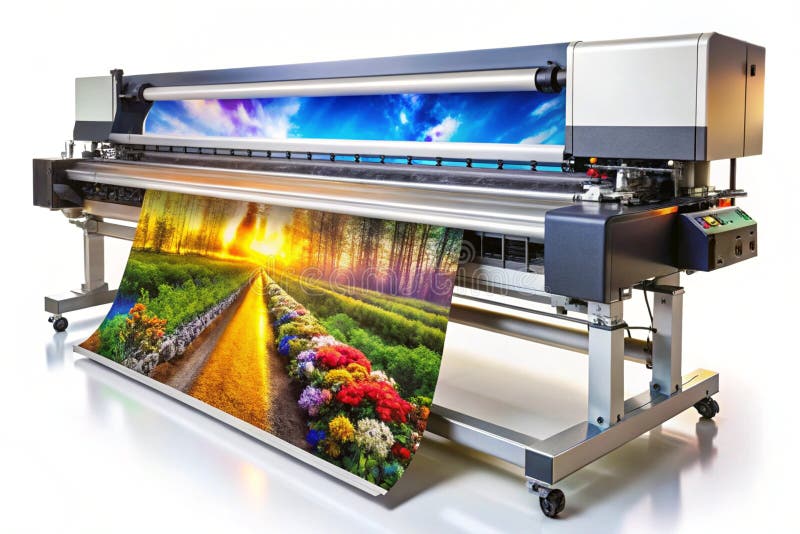 Large Inkjet Printer Printing on Vinyl Banner with Computer Control ...
