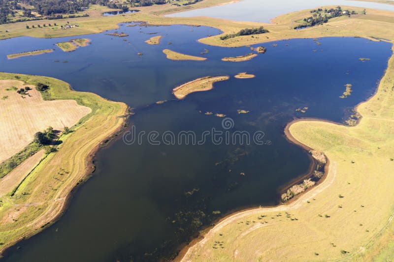 A Large Inland Water System Used for Agriculture Stock Photo - Image of ...