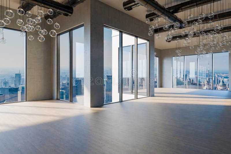 Large Innovative Open Space Empty Office Environment Friendly ...