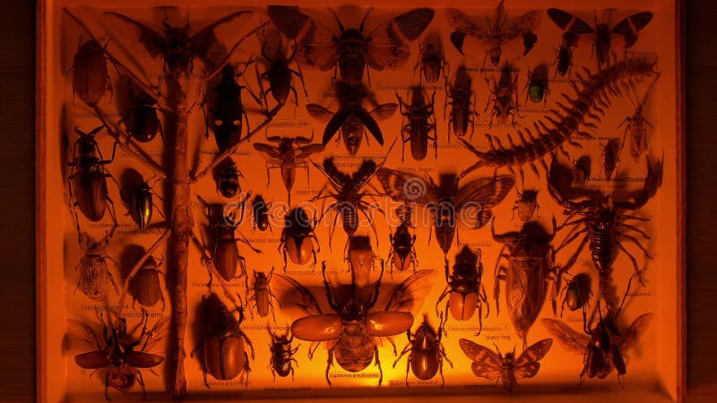 Large Insect Display Case in Firelight 2 Versions Stock Footage - Video ...