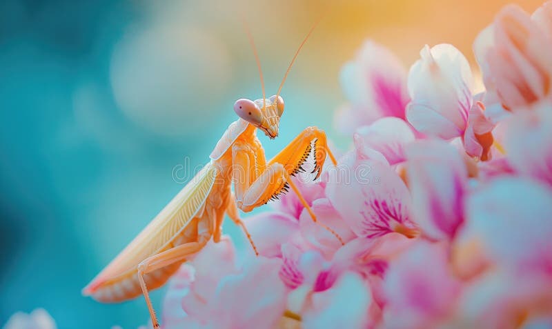 A Large Insect is on a Flower Stock Illustration - Illustration of ...