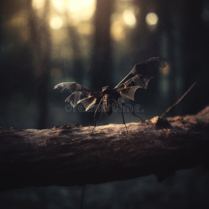 A Large Insect Sitting on Top of a Tree Branch. Generative AI Image ...